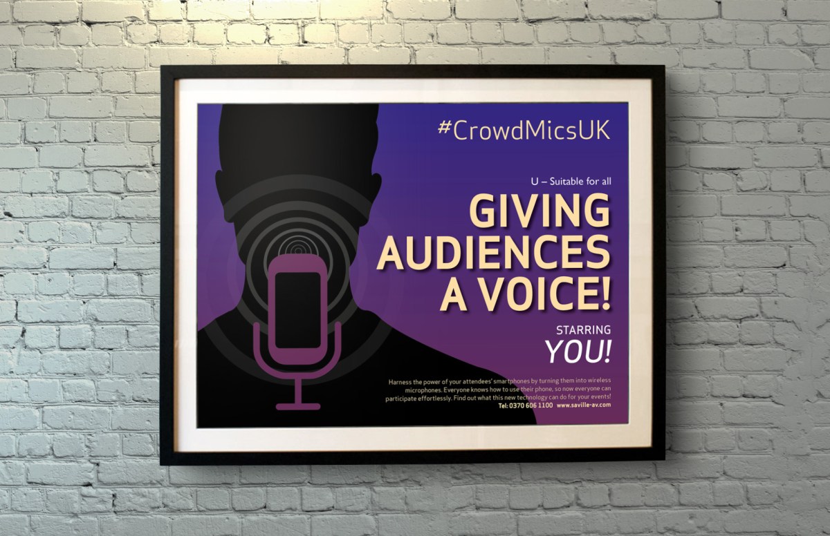 Poster for tech product launch at London cinema – J Everard Design